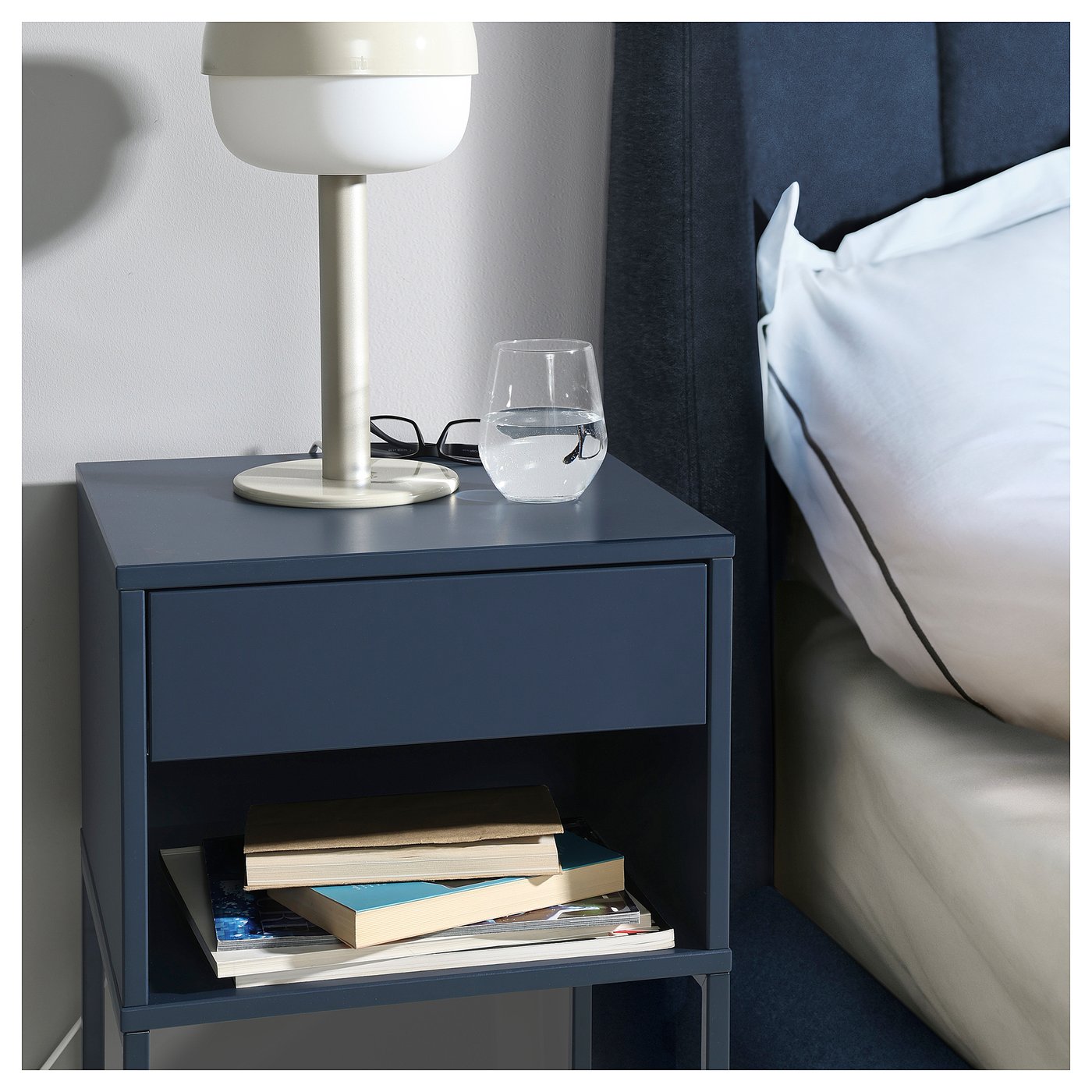 VIKHAMMER bedside table blue - IKEA