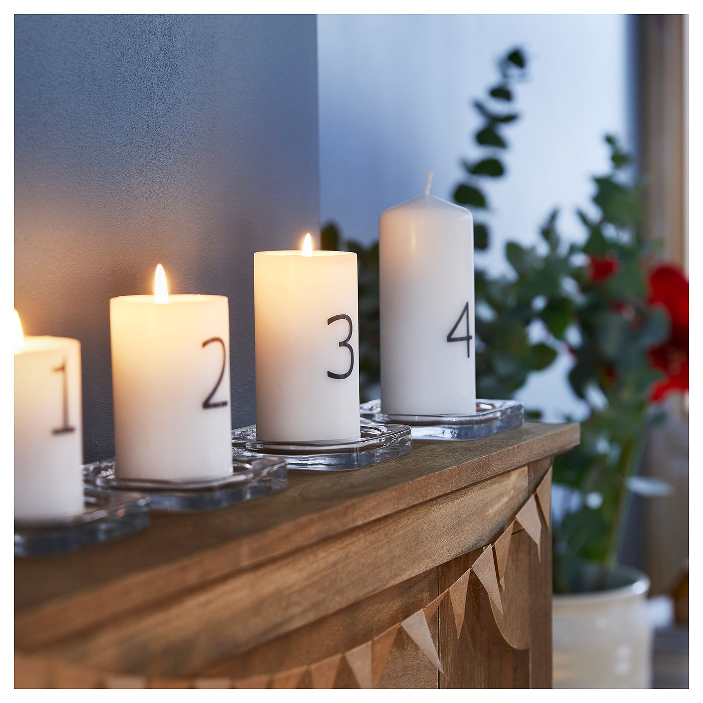 VINTERFINT unscented pillar candle white - IKEA