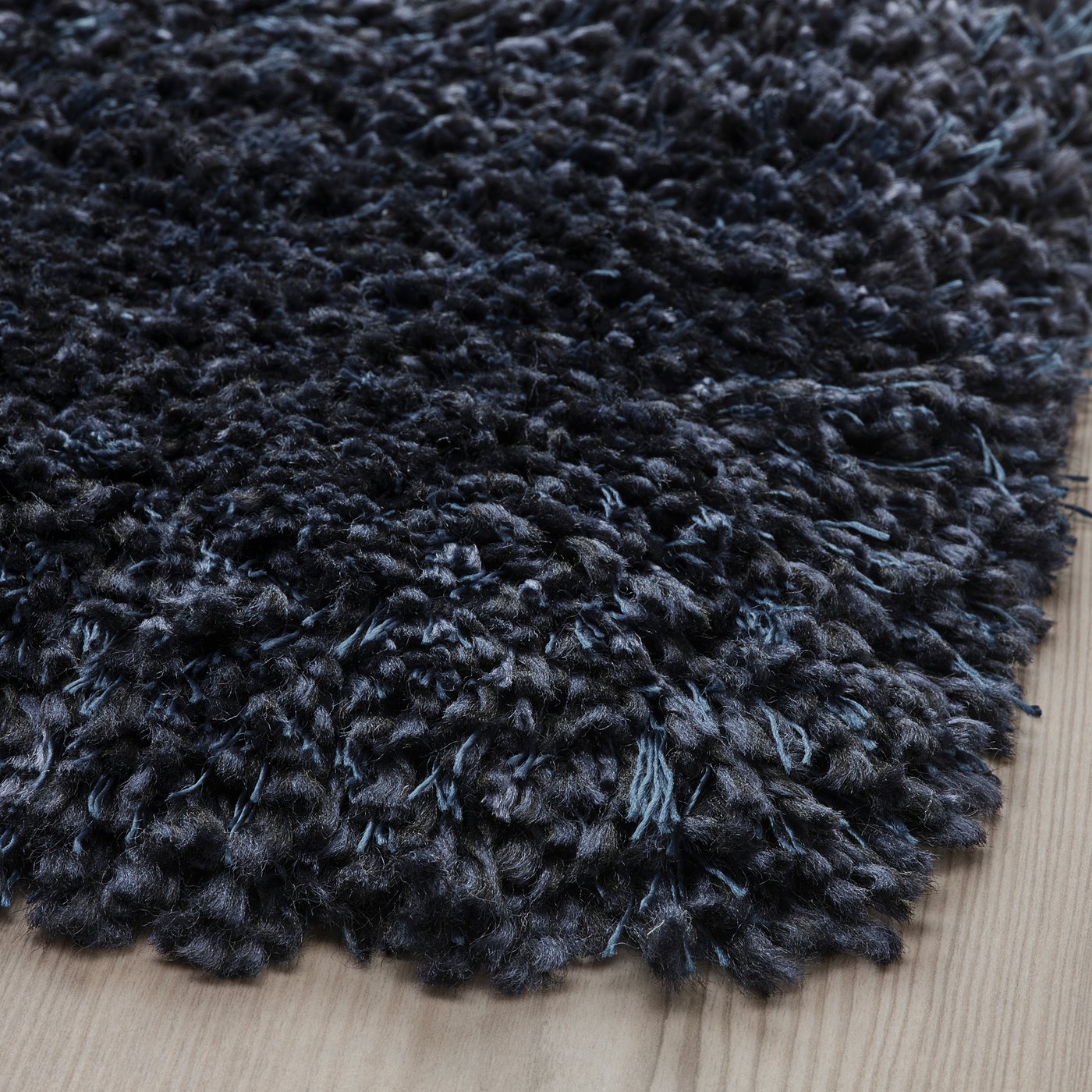 VOLLERSLEV rug, high pile dark blue - IKEA