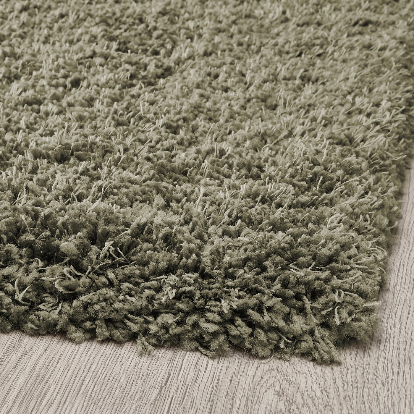 VOLLERSLEV rug, high pile grey-green - IKEA