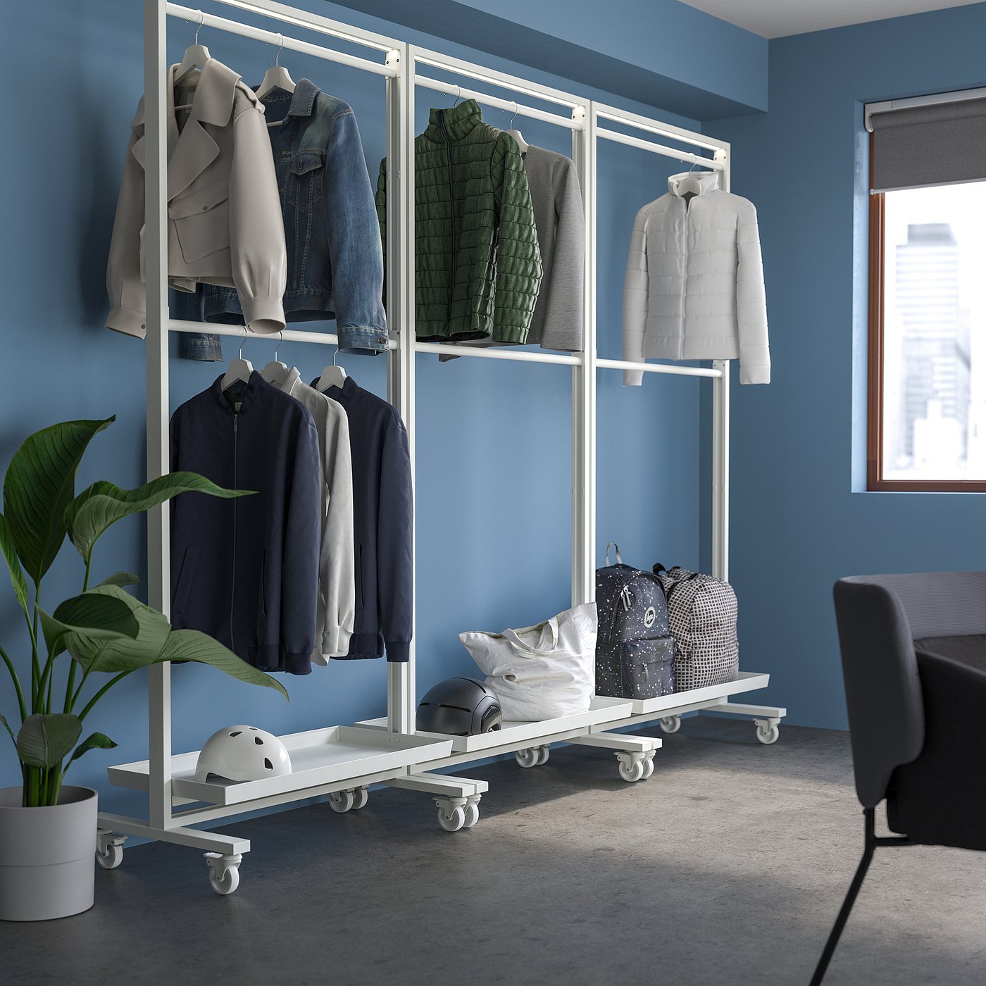 MITTZON 米特丛 带脚轮框架/挂衣杆/展示搁架 白色 - IKEA MITTZON 米特丛 带脚轮框架/挂衣杆/展示搁架 白色 - IKEA