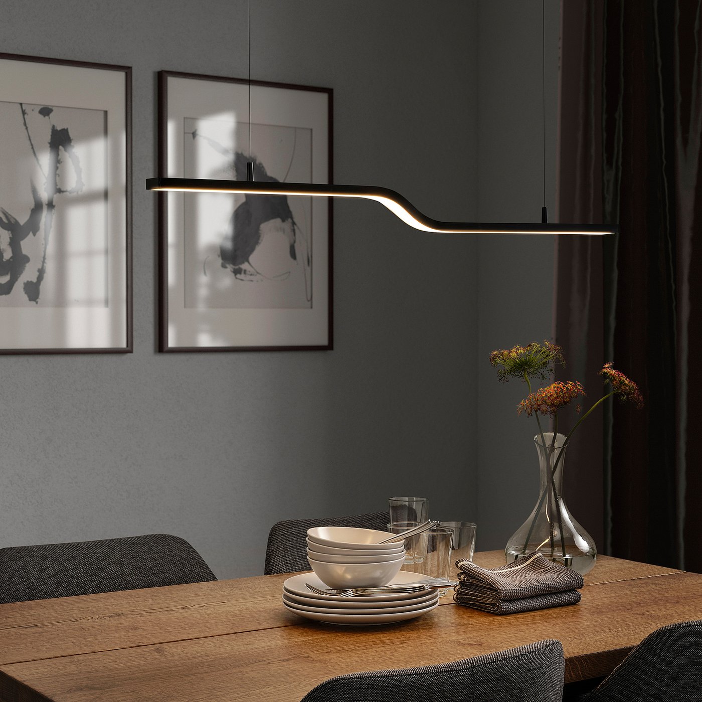 PILSKOTT 菲斯寇 LED 吊灯 智能 黑色 - IKEA